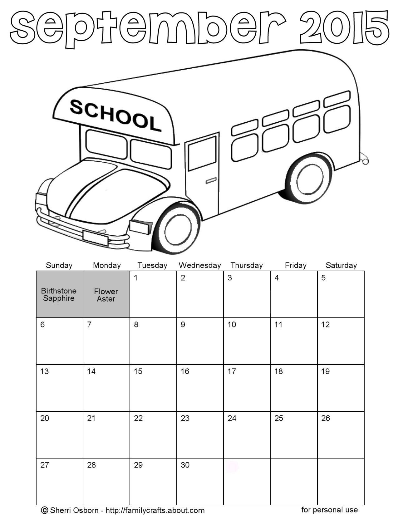 September Coloring Pages To Download And Print For Free